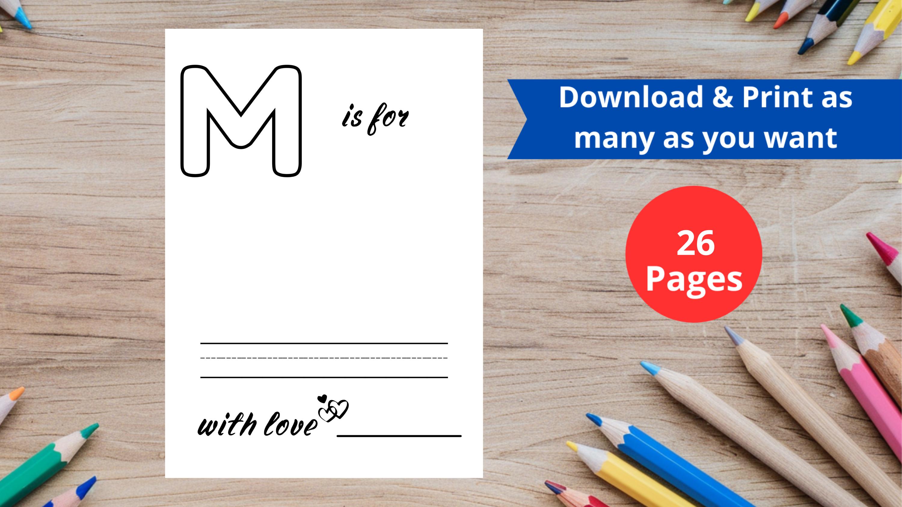 Blank ABC Book, Baby Shower ABC Book, Baby's First Alphabet Book, Make ...