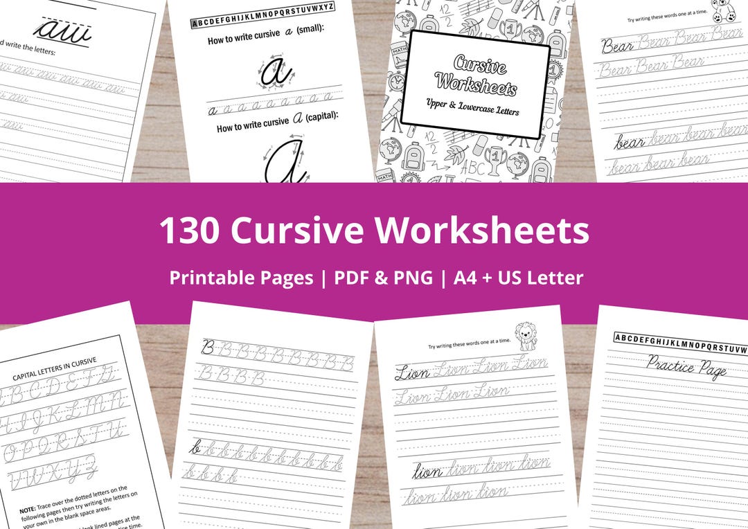 130 Pages Printable Cursive Worksheets for Middle School Kids and up ...