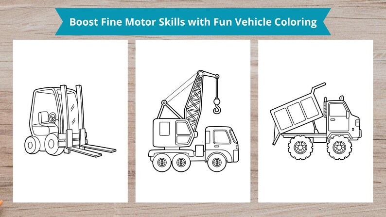 Simple Vehicle Coloring Pages for Kids - Vehicles Coloring Book for ...
