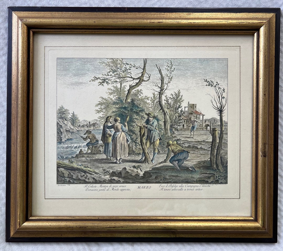 Antique Color Print Etching Marzo, Francesco Bartolozzi, Giuseppe ...