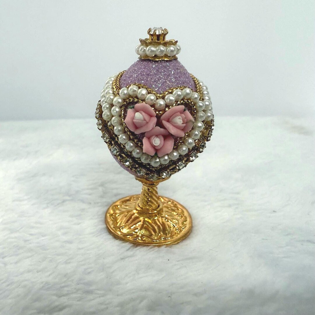 Purple Quail Egg Trinket Box Kingspoint Designs #9736 | Jeweled Fabergé ...
