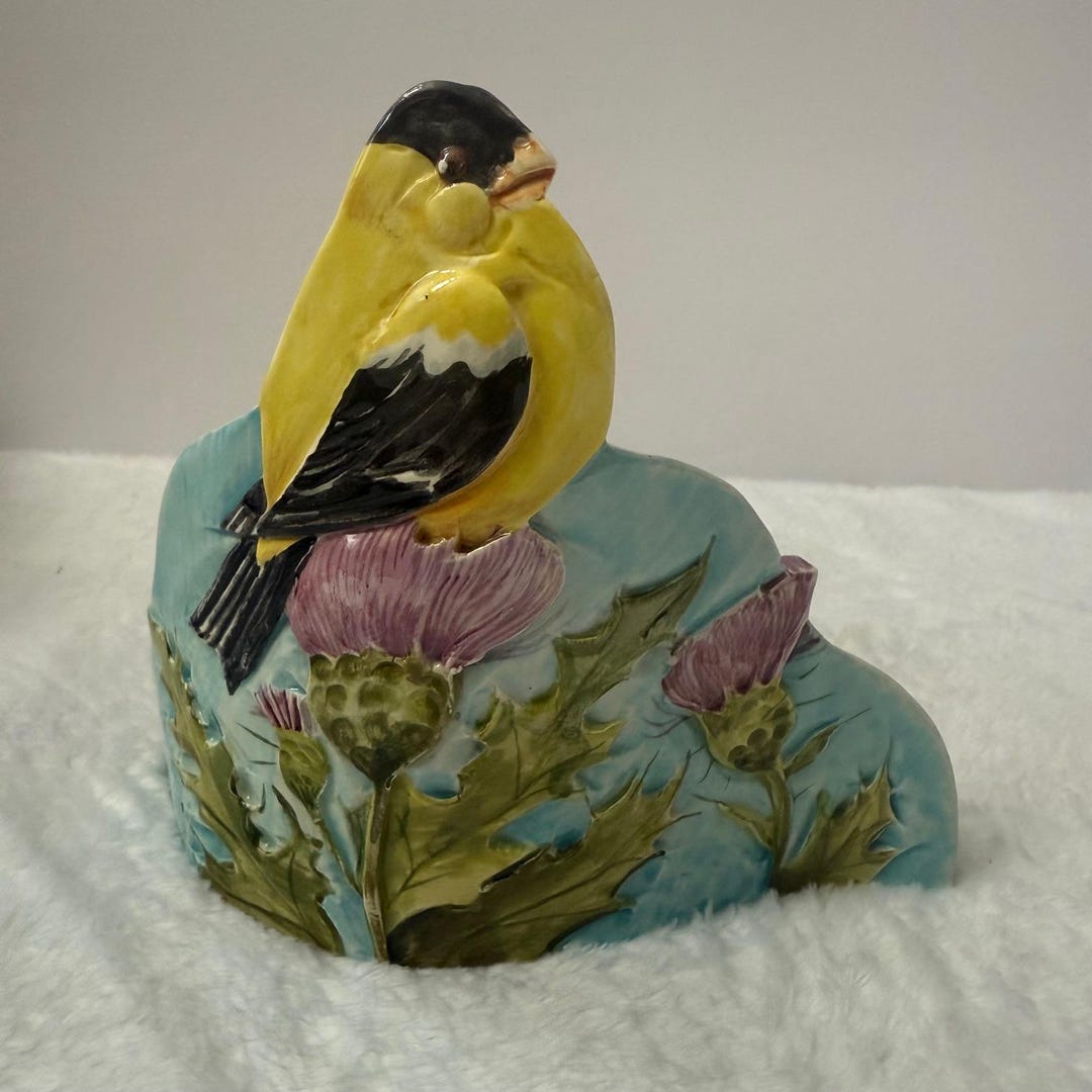 Vintage Alice Mumbauer Porcelain Pottery: Goldfinch & Floral Decor - Etsy