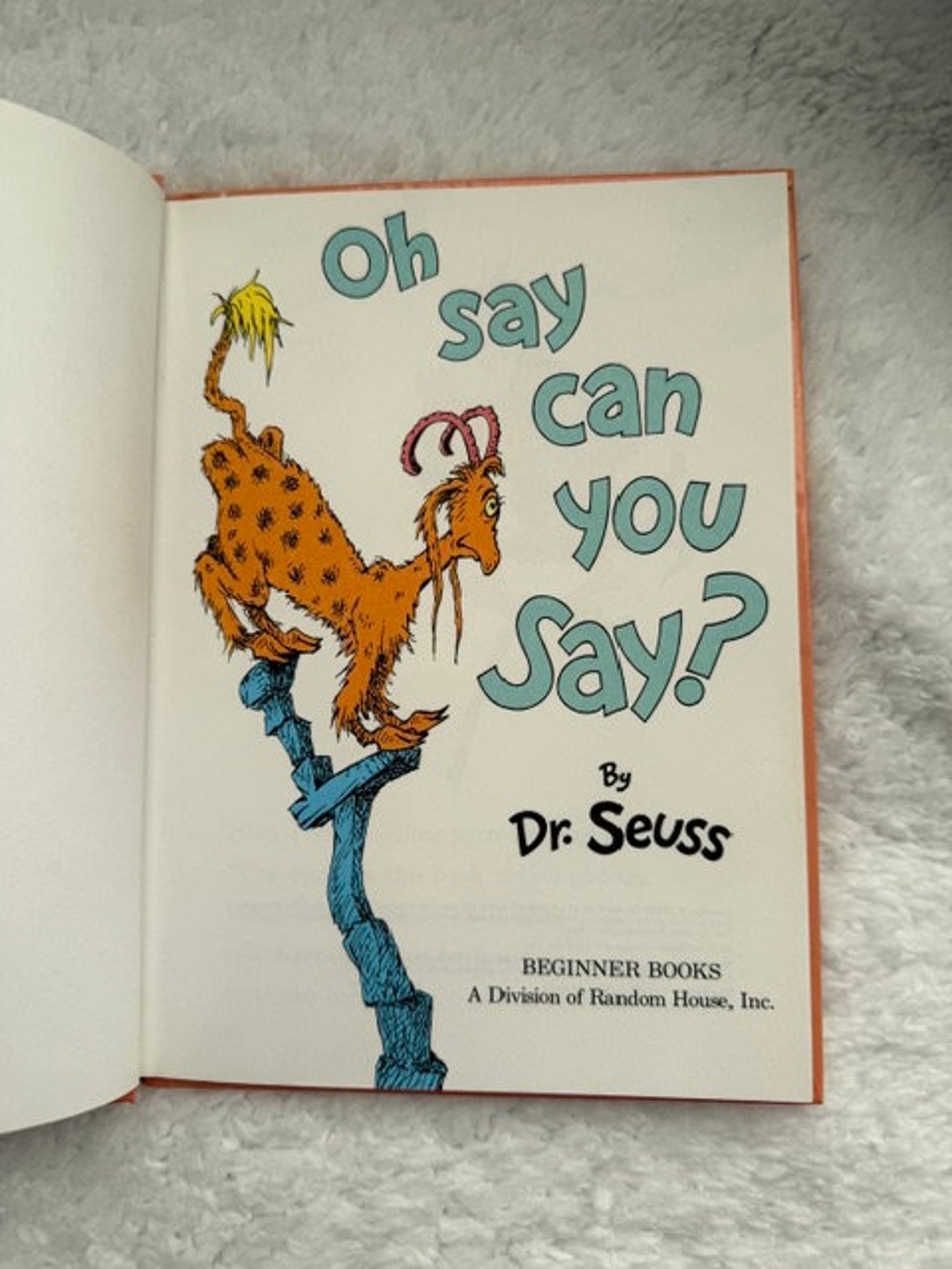 Vintage 1979 Dr. Seuss 'oh Say Can You Say' Hardcover Book - Etsy