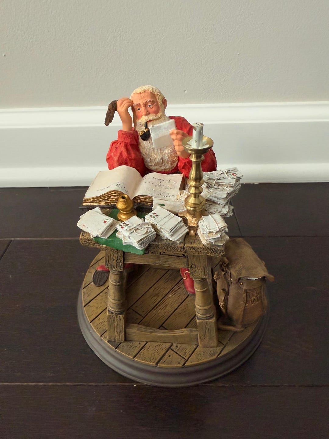 Vintage Santa at His Desk Reading Mail, Making His List Norman Rockwell ...