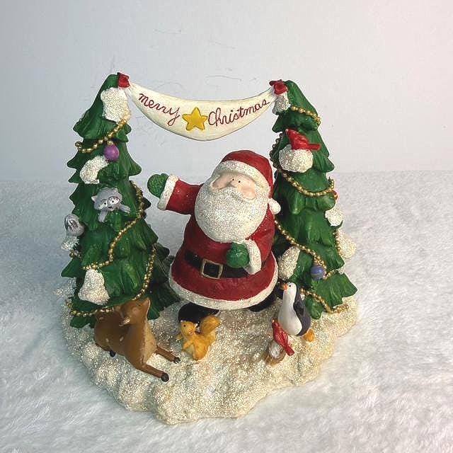 Russ Berrie Santa’s Village “deck the Boughs” #22487 Christmas Figurine ...