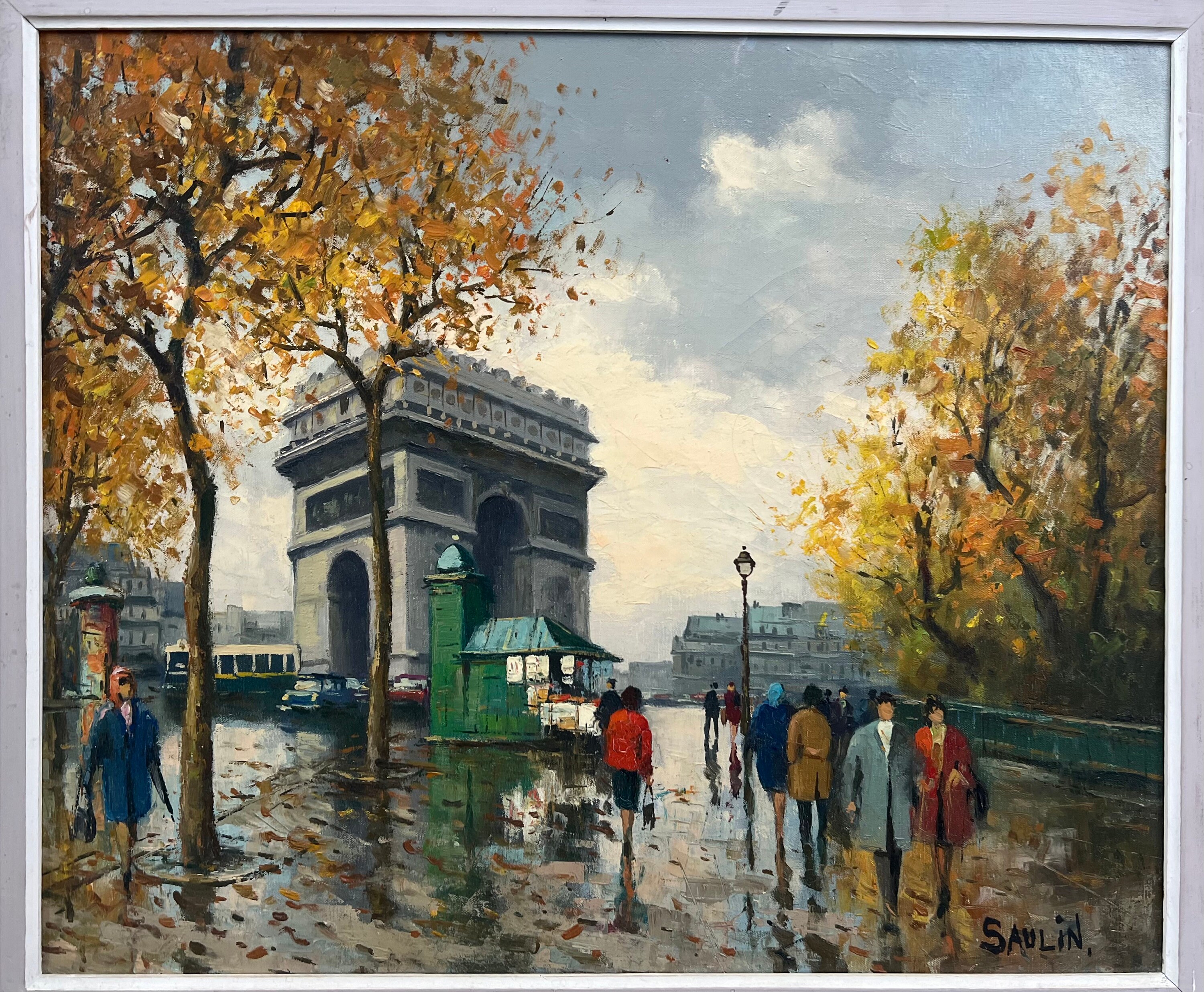 Saulin Signed Original Oil Painting Arc De'triomphe De L'etoile Vintage ...