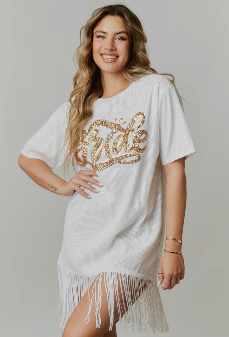 Bride Western Shirt Dress | Sequin Western T Shirt Dress | Bachlorette ...