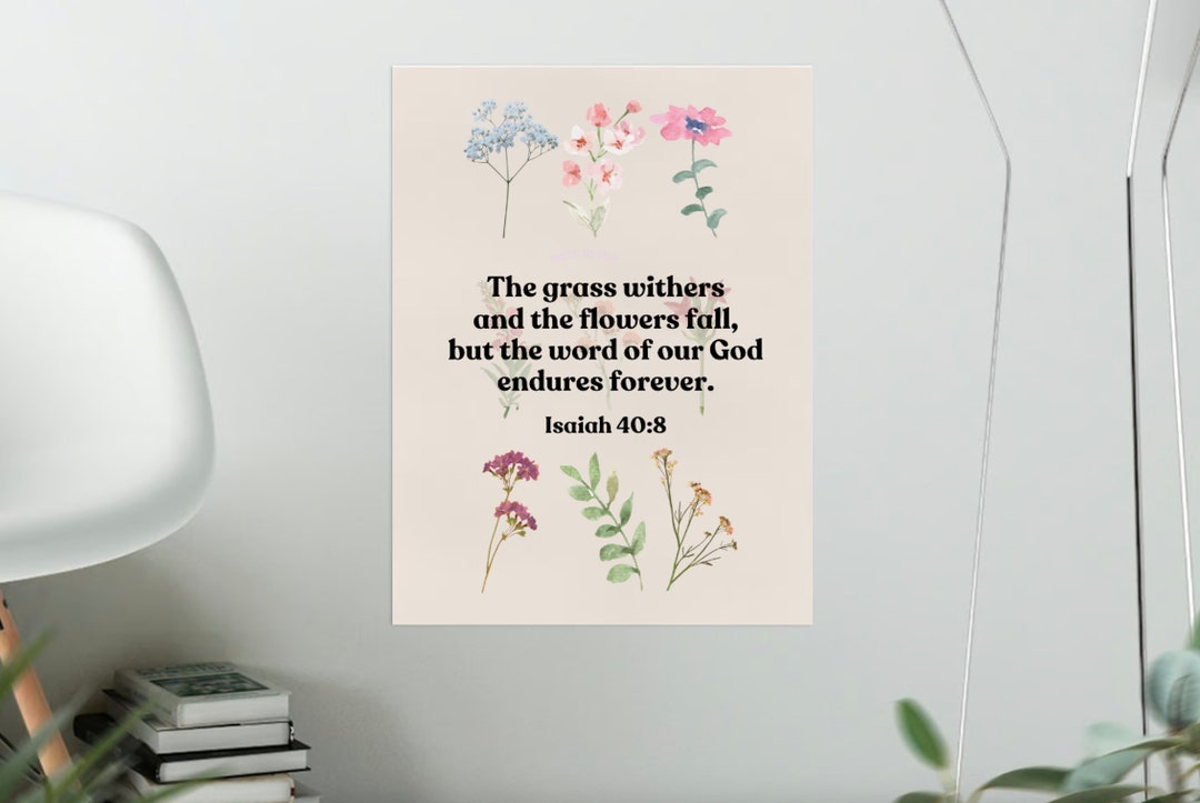 Floral Bible Verse Art Isaiah 40:8 Digital Download Bundle - Etsy
