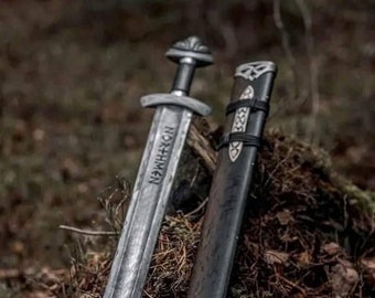 Hand Forged Damascus Steel NORTHMEN Sword, Medieval Viking Sword, Sword ...