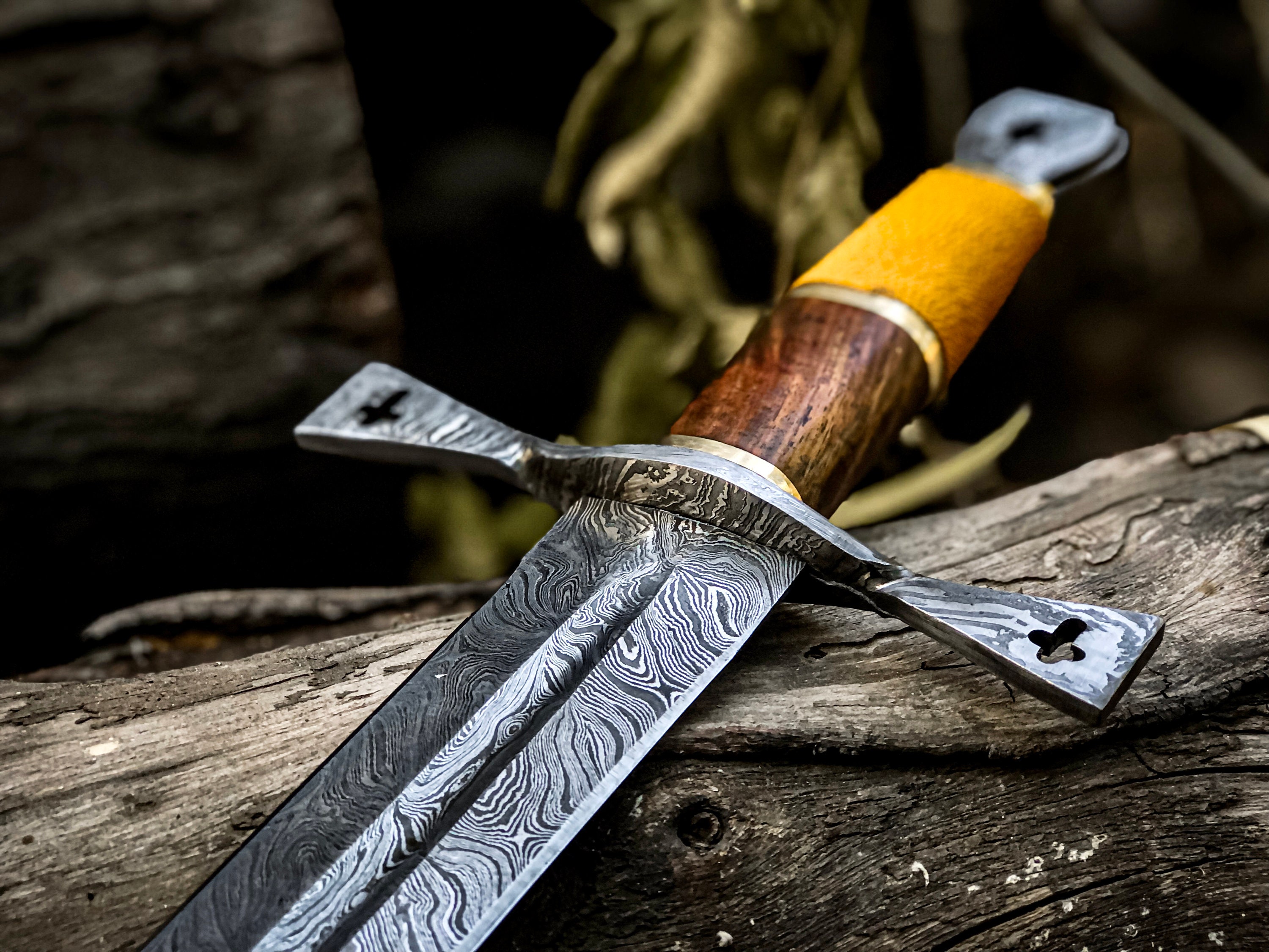 Handmade Damascus Crusader Sword, Damascus Cross Sword, Templar Knight ...