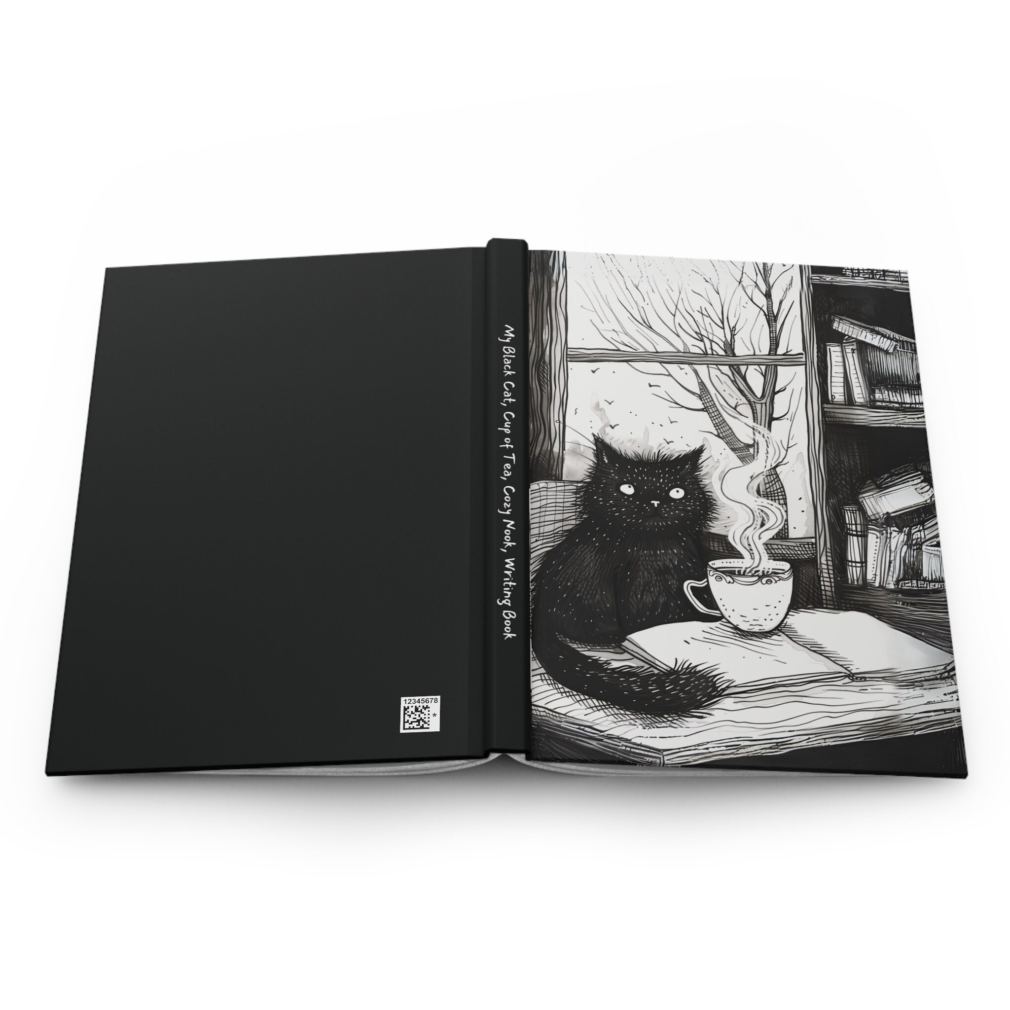 Black Cat Whimsical Writing Notebook, Cat Diary, Lined Writing Notebook ...