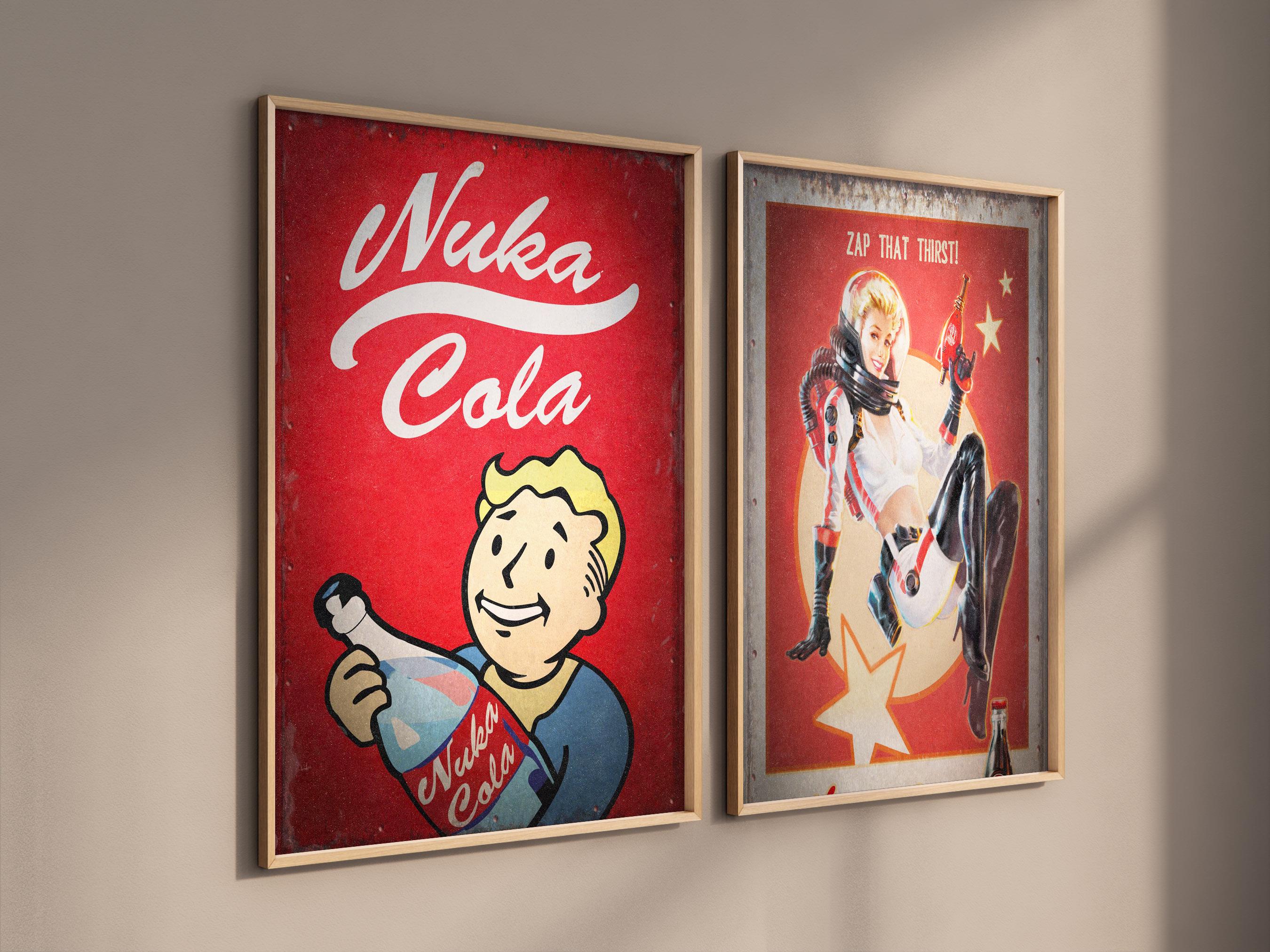 Fallout Wall Art Set of 2 Canvas / Art Print / Framed, Nuka Cola Retro ...
