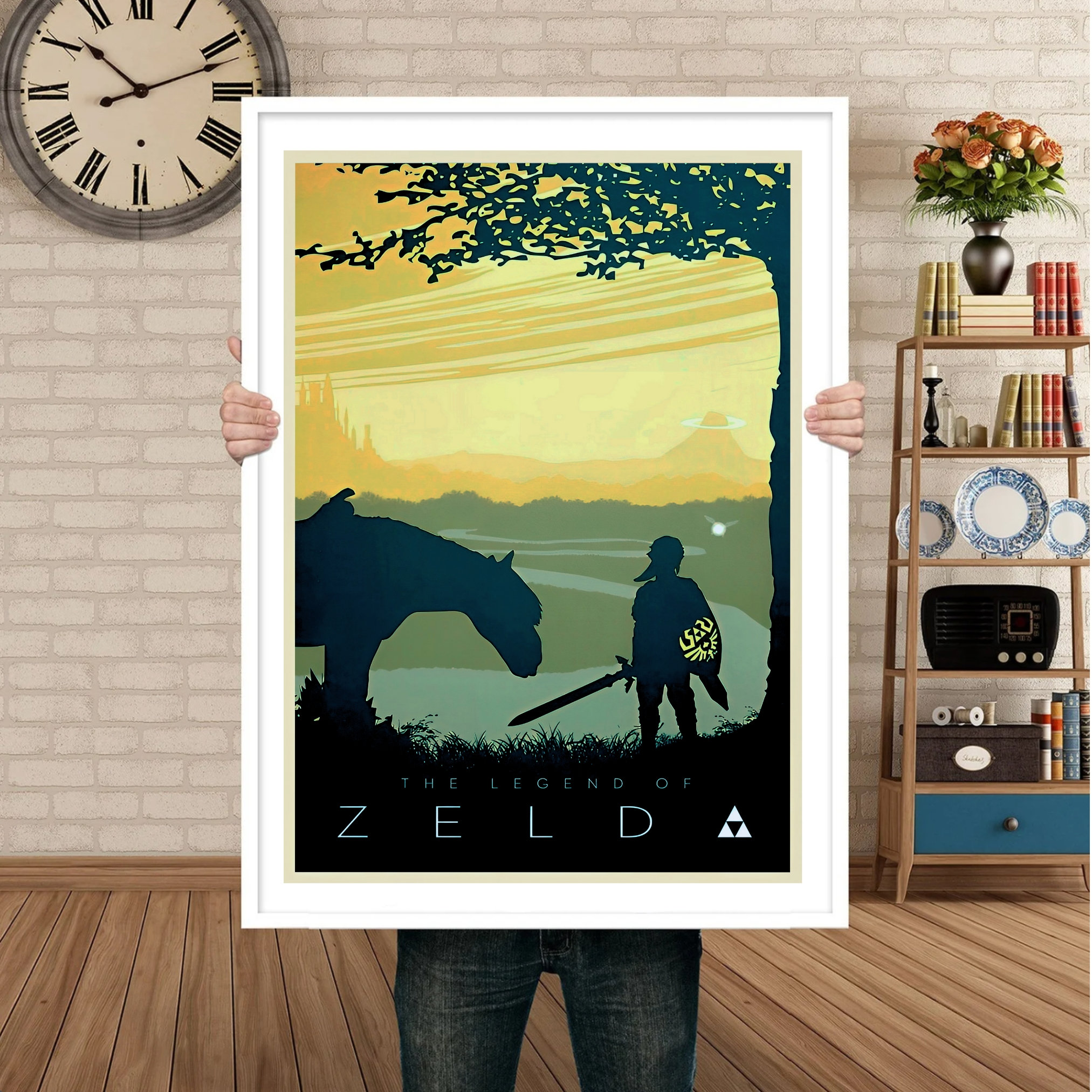 Zelda Poster 2 Piece Wall Art Framed / Unframed & Canvas Visit Hyrule ...