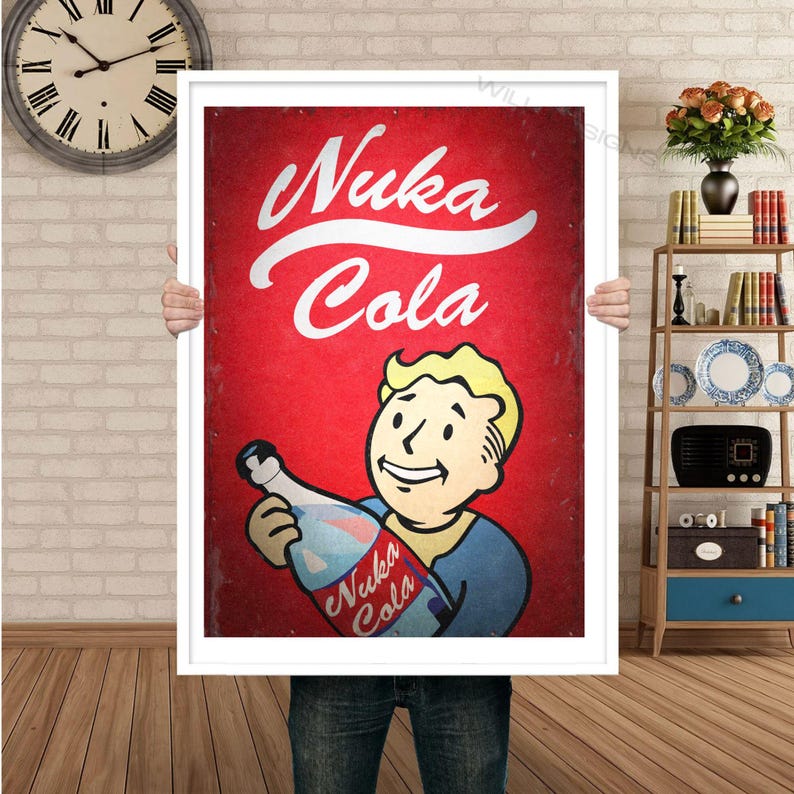 Fallout Wall Art Set of 2 Canvas / Art Print / Framed, Nuka Cola Retro ...