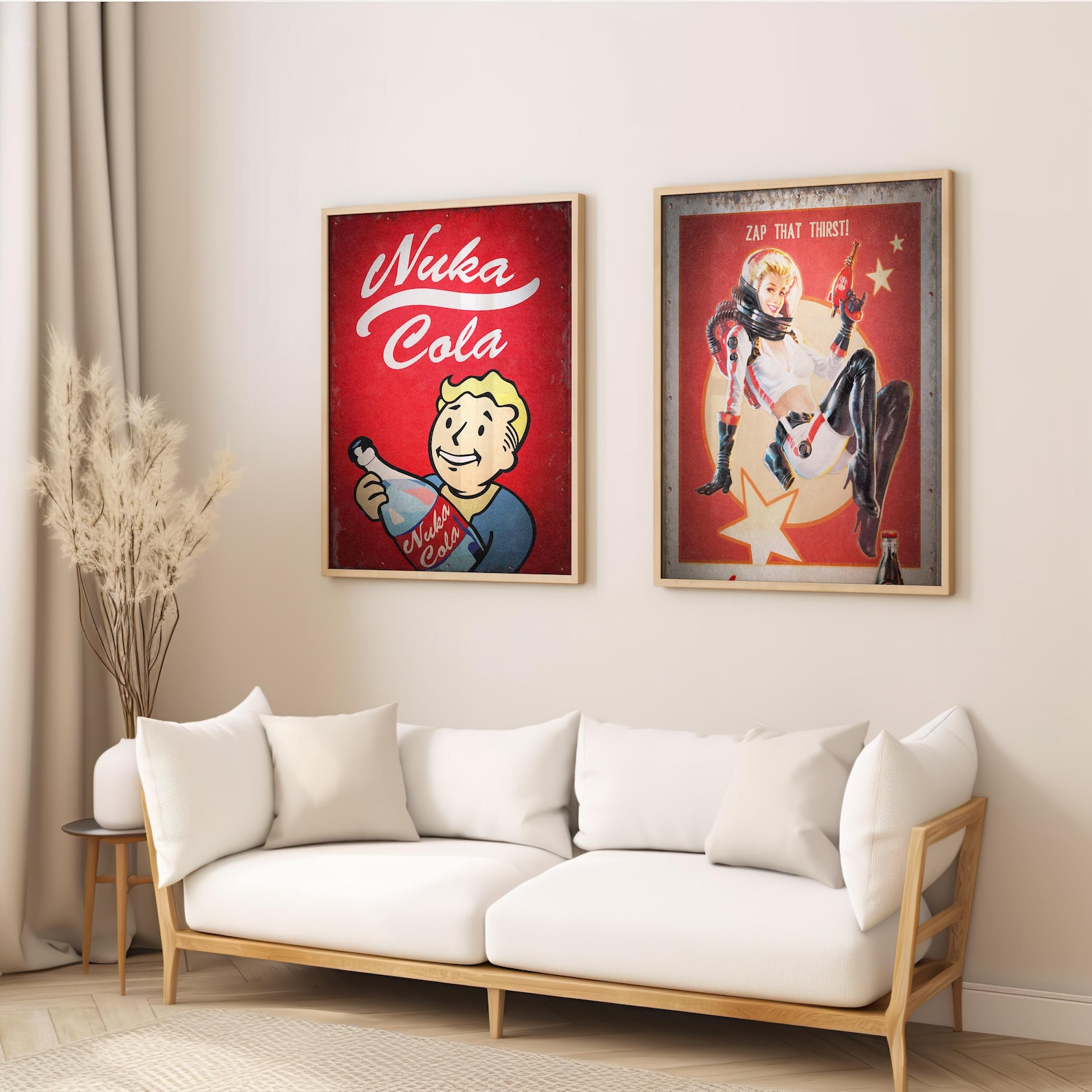 Fallout Wall Art Set of 2 Canvas / Art Print / Framed, Nuka Cola Retro ...