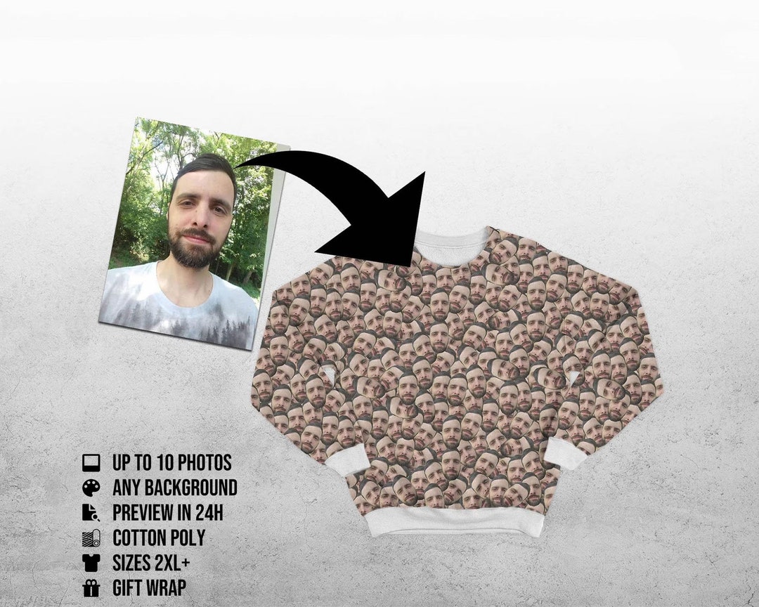 Custom Faces Sweatshirt From Your Photo - Design Your Fullprint ...