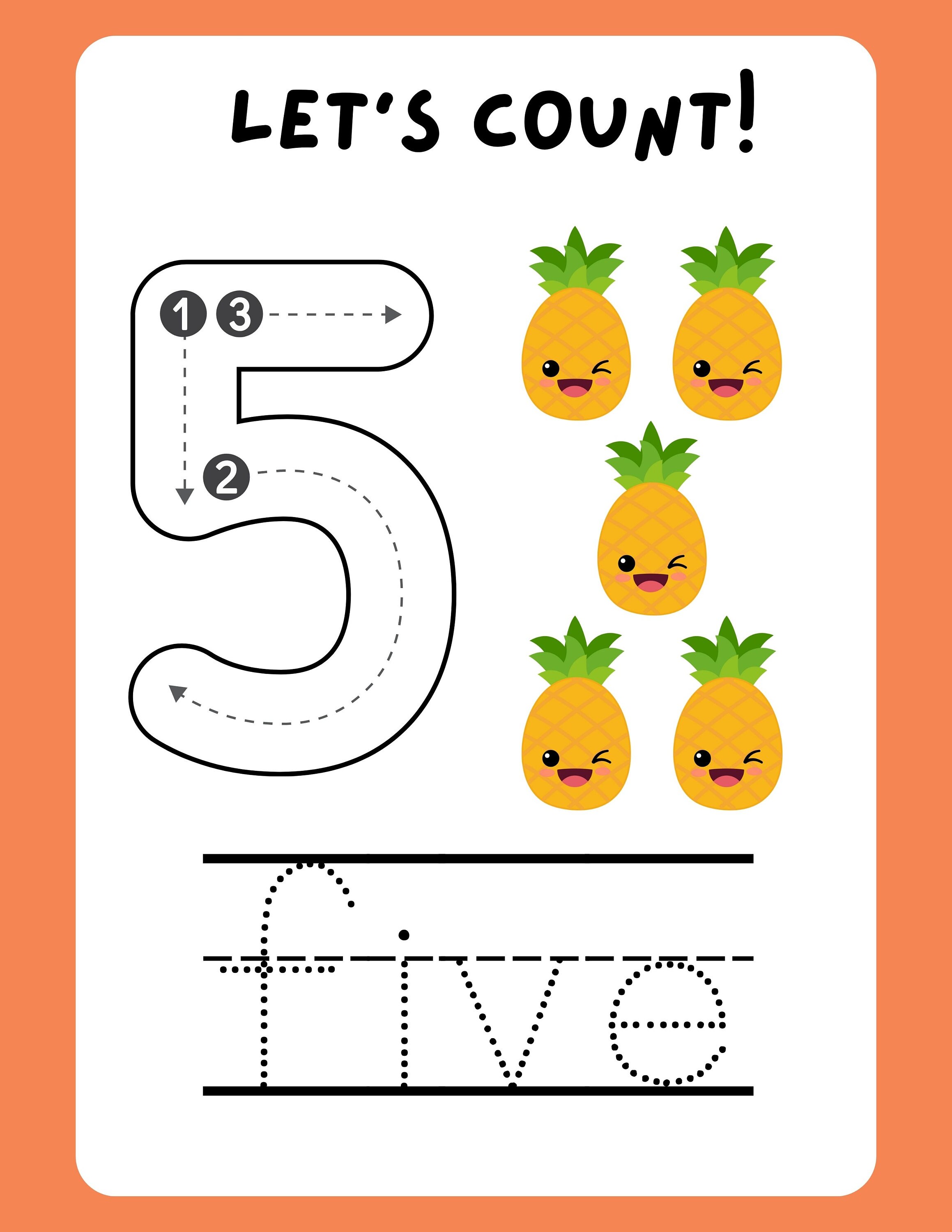Number Tracing Flashcards Number Activity Fruit Counting Homeschool ...