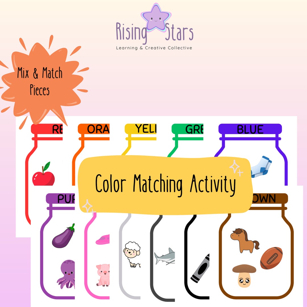 Color Matching Homeschool Toddler Busy Book Sorting Color Game Instant ...