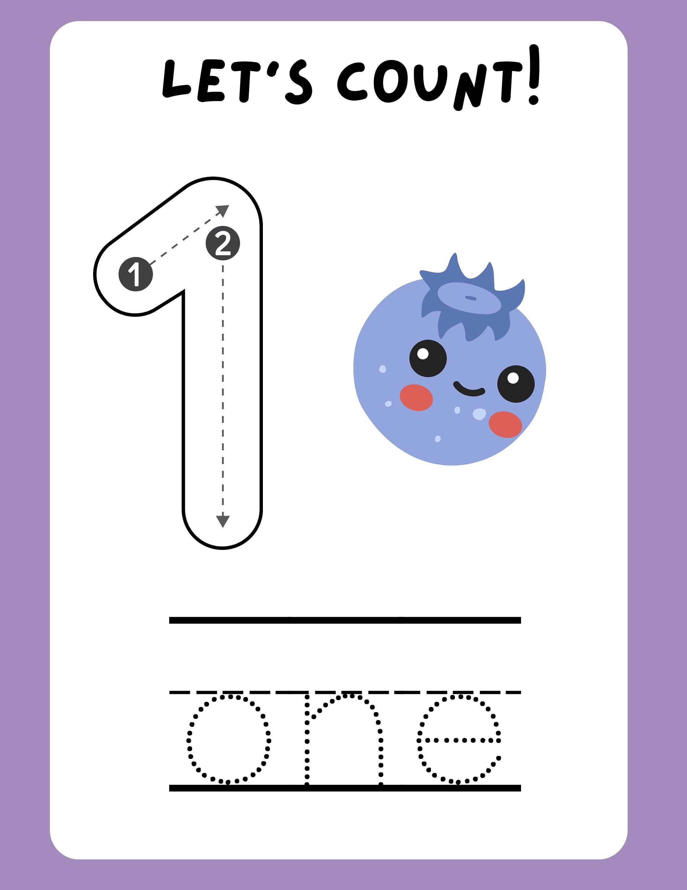 Number Tracing Flashcards Number Activity Fruit Counting Homeschool ...