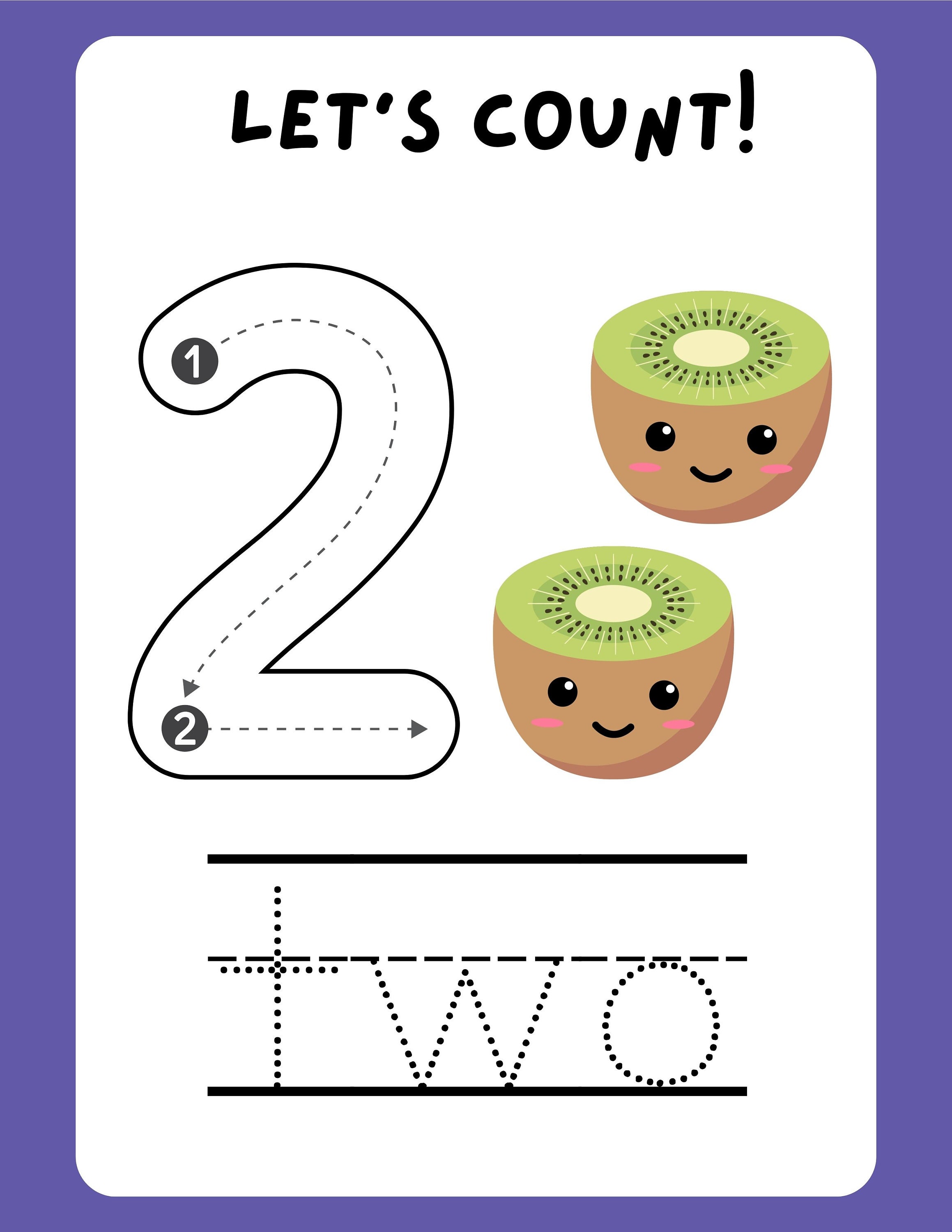 Number Tracing Flashcards Number Activity Fruit Counting Homeschool ...