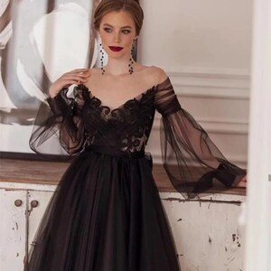 Gothic Vampire Prom Dress Chiffon Maxi Dress Asymmetrical Ballgown ...