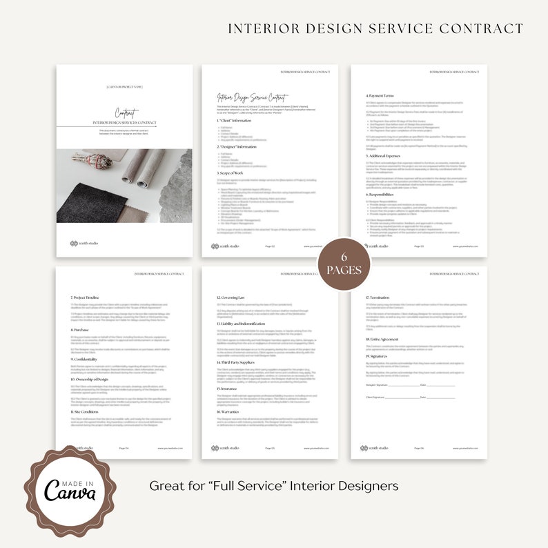 DESIGN CONTRACT I Interior Design Service Contract | Scope of Work ...