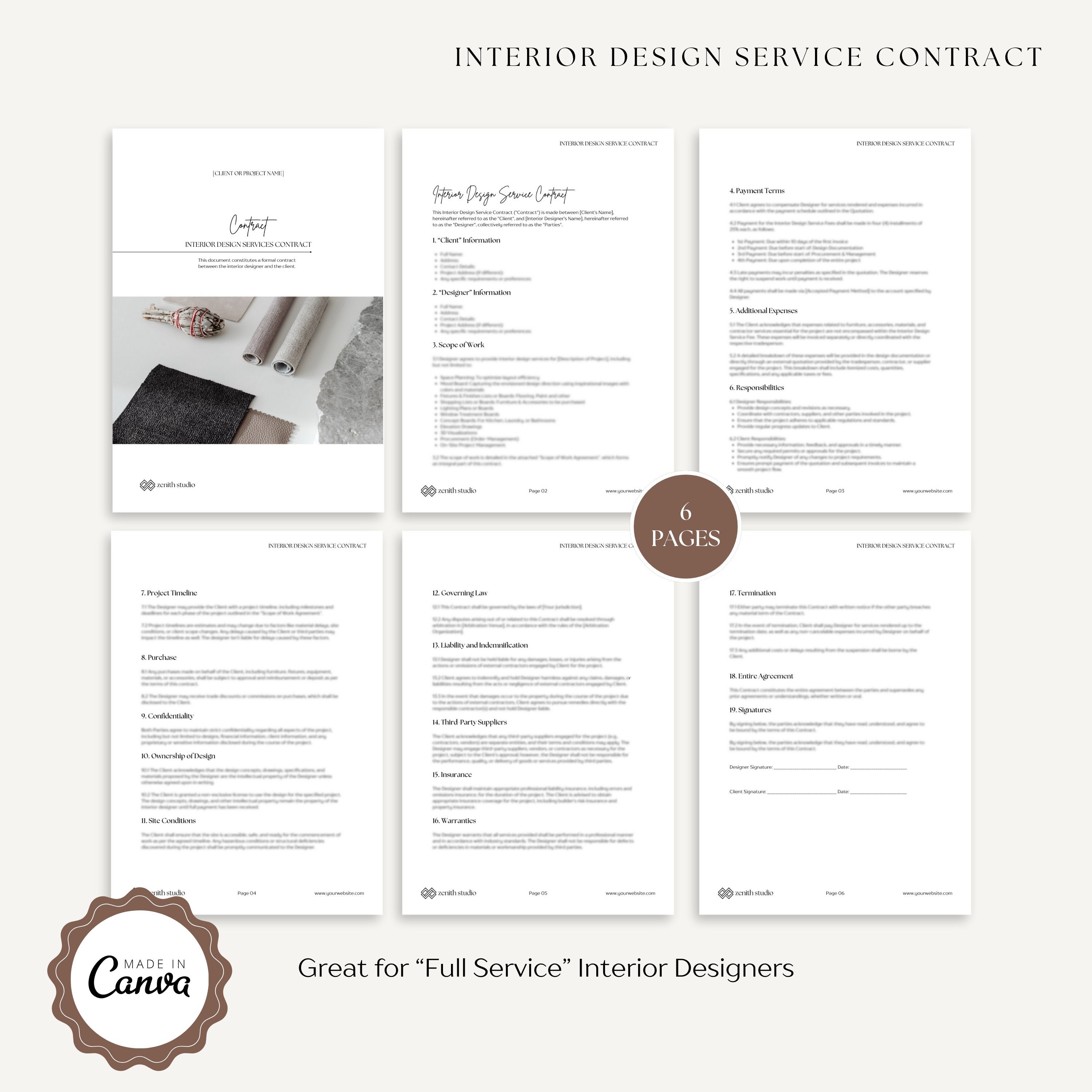 DESIGN CONTRACT I Interior Design Service Contract | Scope of Work ...