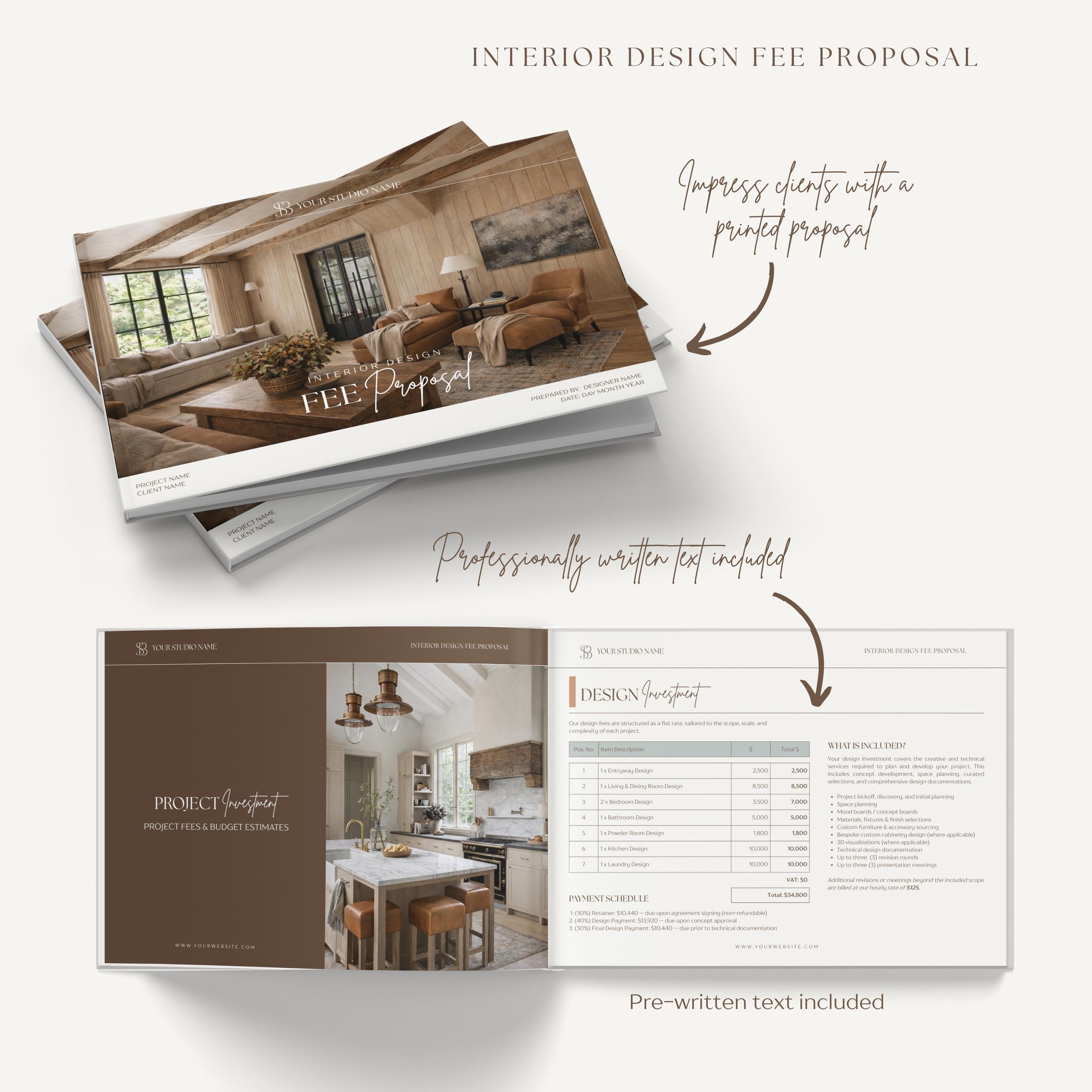 Interior Design Quotation Template, Fee Proposal, Price Quote - Full ...