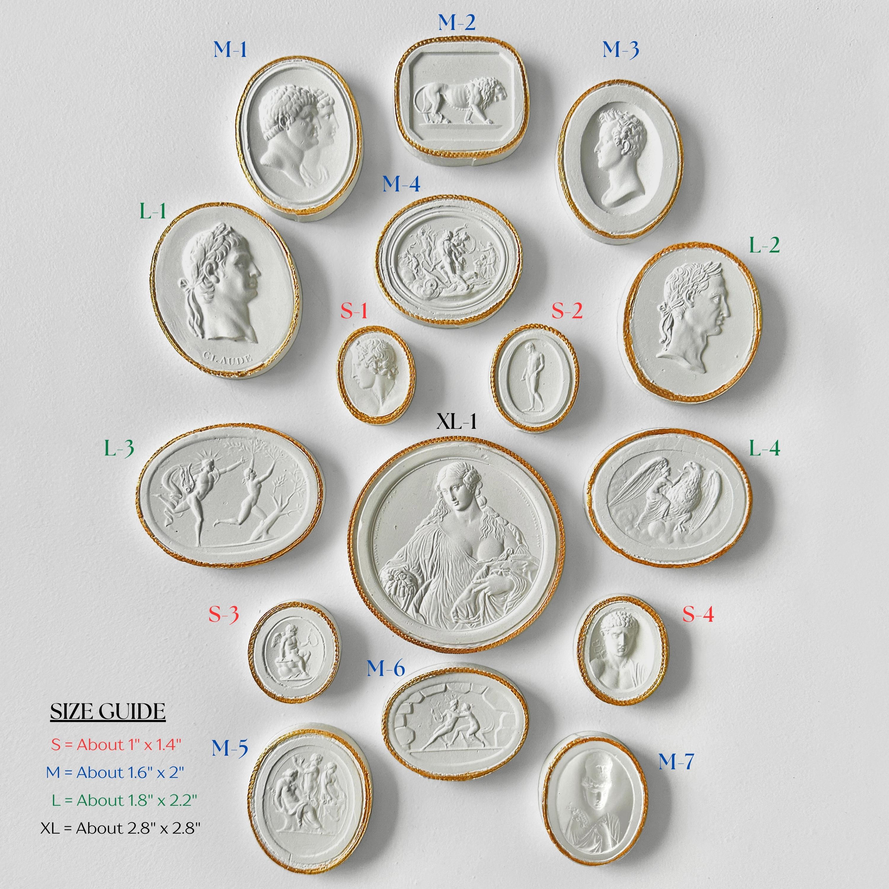 Intaglios Grand Tour Intaglio Plaster Seals Medallion Wall Art Gold ...