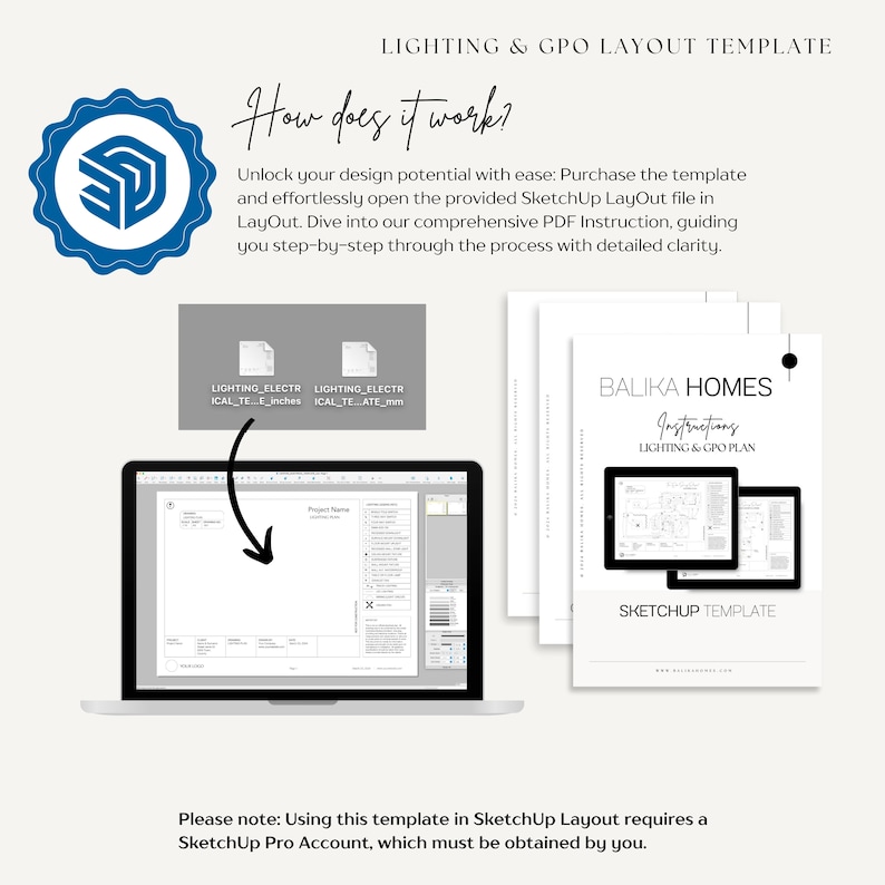 Sketchup Layout Template: Lighting & GPO Plan (digital Download) - Etsy