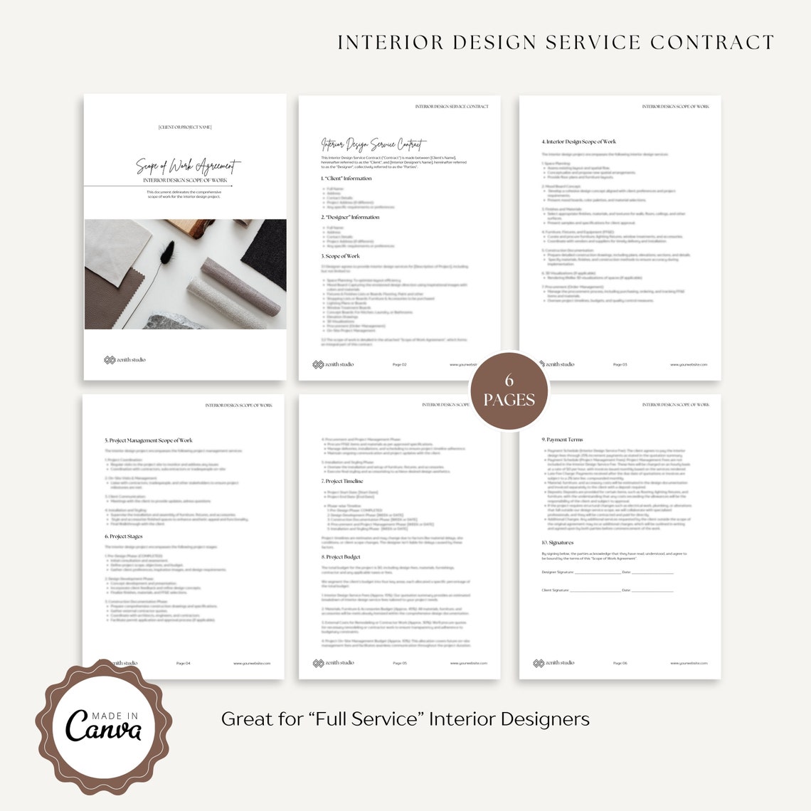 DESIGN CONTRACT I Interior Design Service Contract | Scope of Work ...