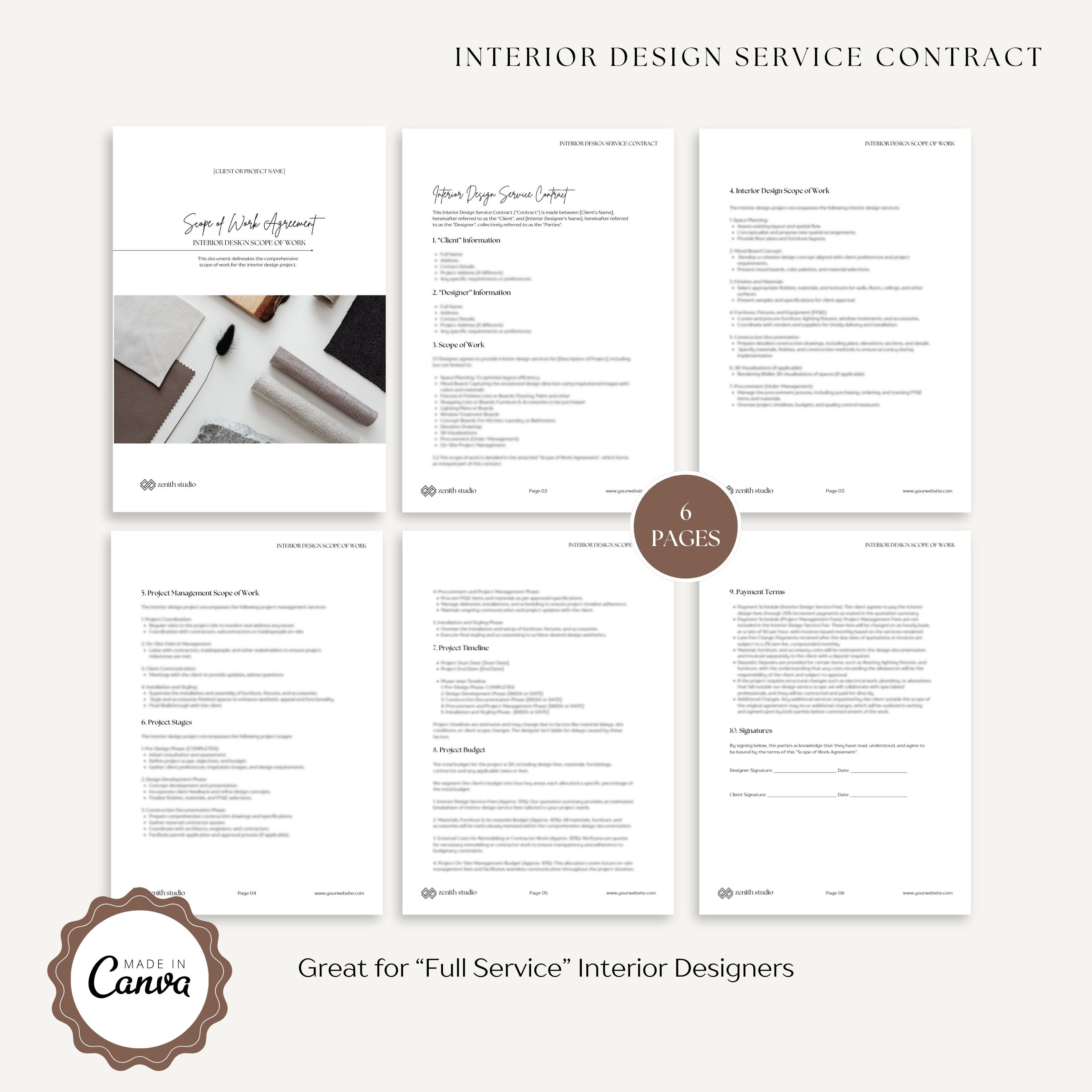 DESIGN CONTRACT I Interior Design Service Contract | Scope of Work ...