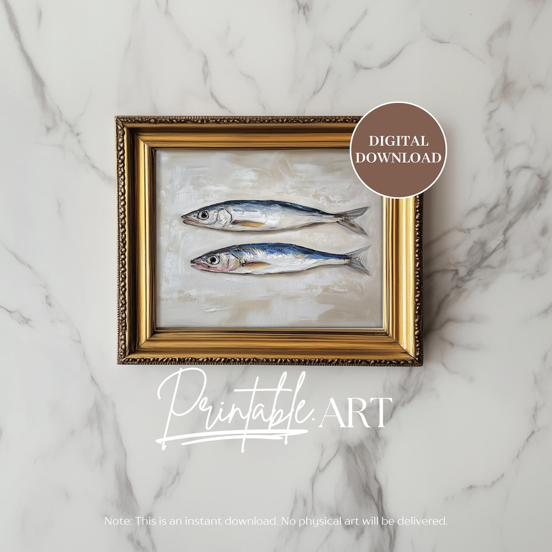 Printable Sardines Wall Art, Digital Download, Kitchen Wall Art, Art ...