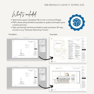 DRAWINGS TEMPLATE I Sketchup Layout Template I Interior Design Template ...