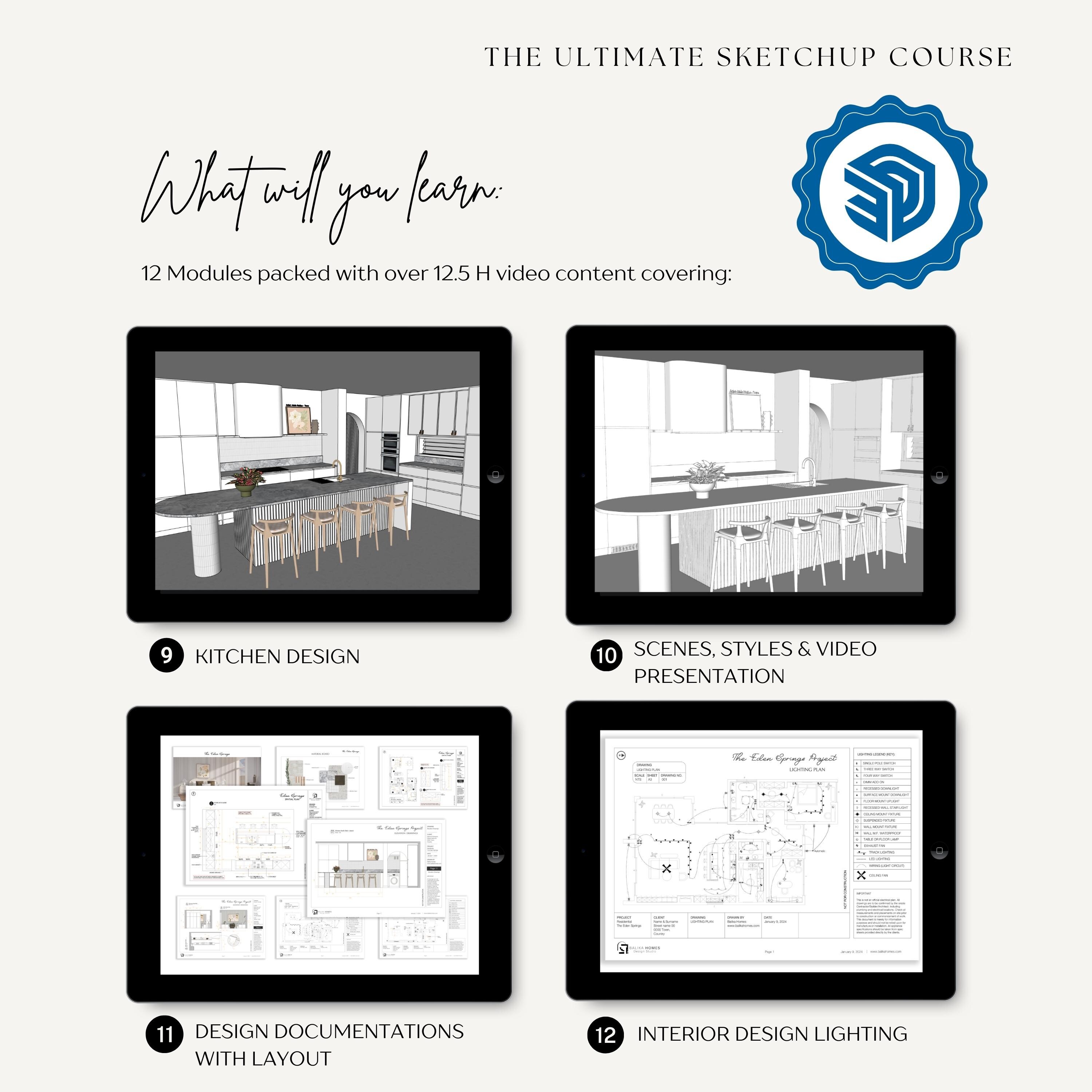 SKETCHUP COURSE I Sketchup and Layout Course for Interior Designers ...