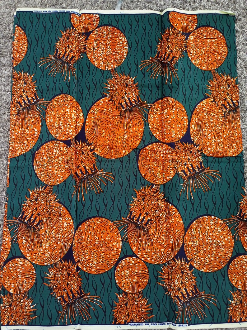 Beautiful Ankara/ African Print With Green Background and Orange ...