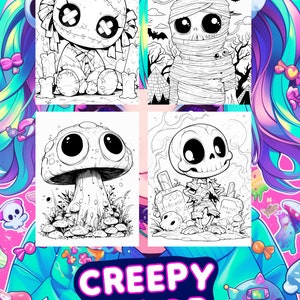 22 Coloring Pages Creepy Kawaii | Halloween Activities | Halloween ...