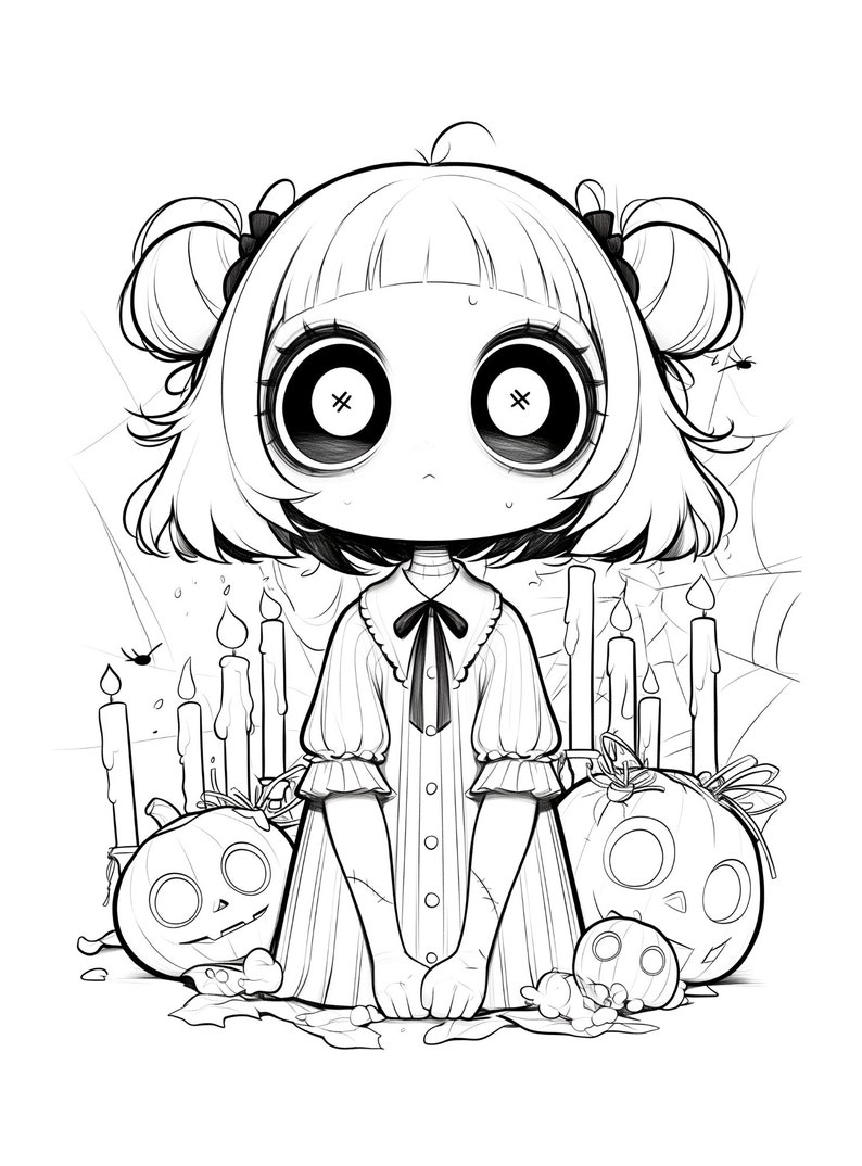 22 Coloring Pages Creepy Kawaii | Halloween Activities | Halloween ...