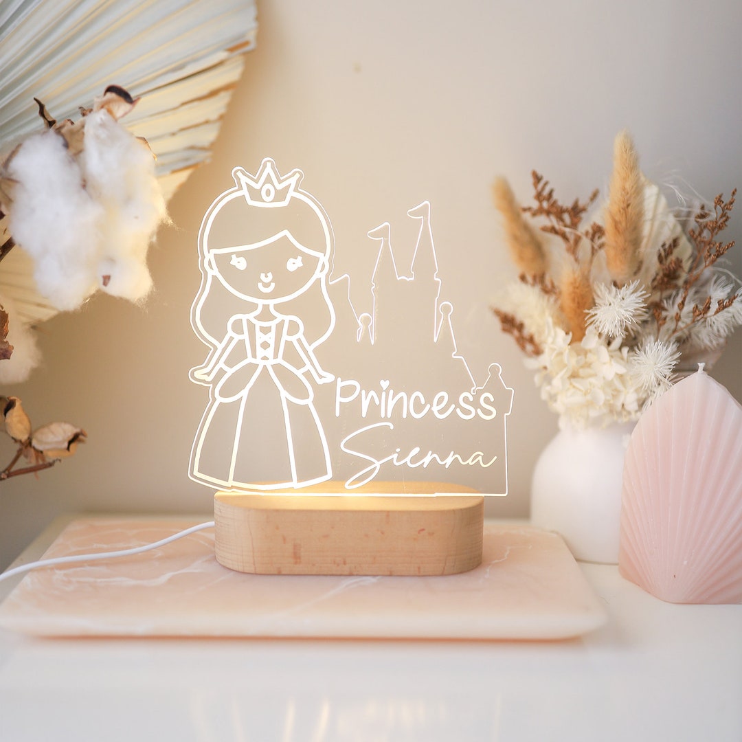 Acrylic Night Light Princess Cut Out Personalised Name - Etsy