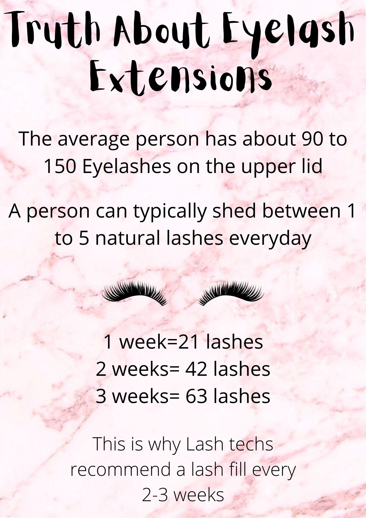 Lash Extension Care Digital Prints, Instant Download , Lash Growth ...