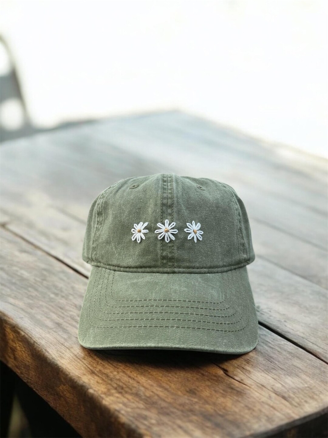 Hand Embroidered Daisy Hat - Boho Chic Sun Hat - Adjustable Cap - Etsy