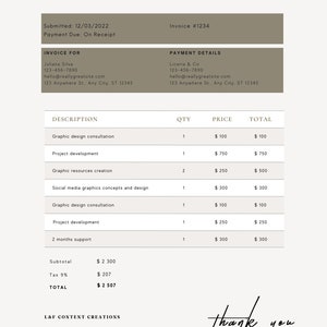 Luxury Invoice Template - Etsy