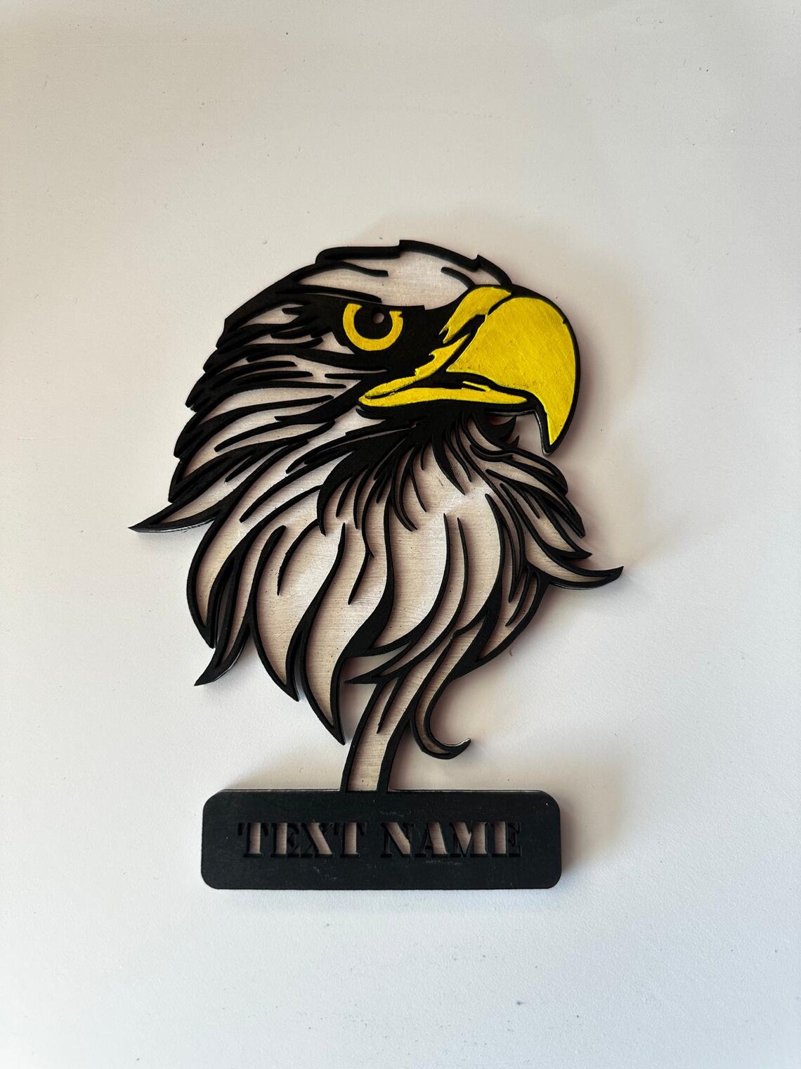 Personalized Wooden Eagle Wall Art Custom Name Sign American Eagle ...