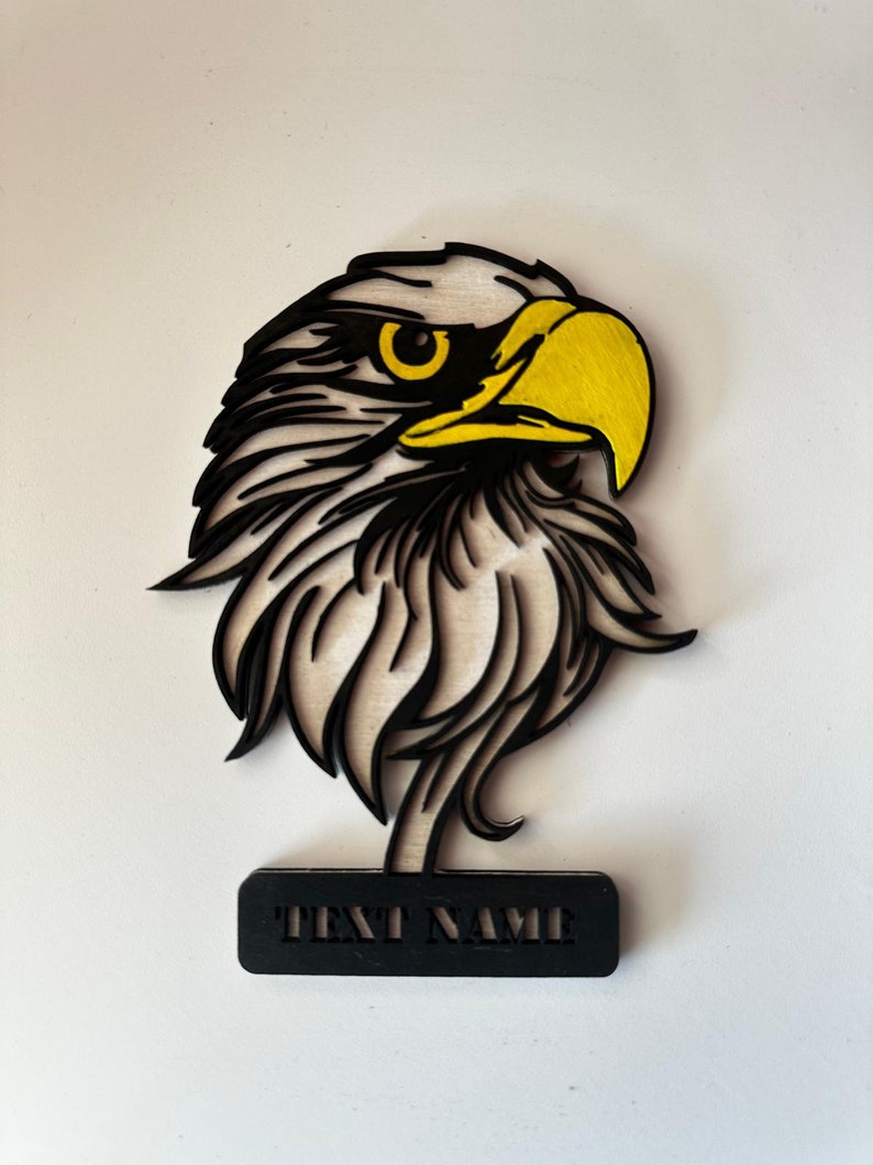 Personalized Wooden Eagle Wall Art Custom Name Sign American Eagle ...
