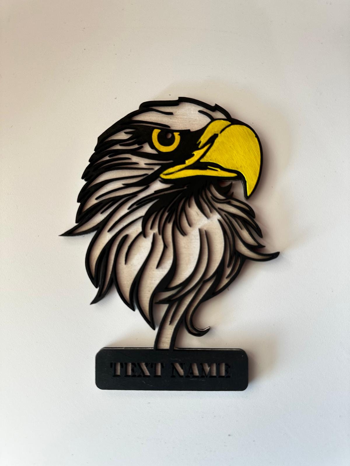 Personalized Wooden Eagle Wall Art Custom Name Sign American Eagle ...