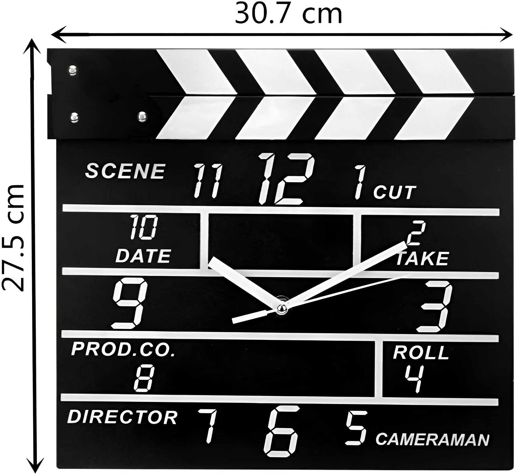 Vintage Cinema Movie Slate Analog Wall Clock Clapper Film Design Modern ...