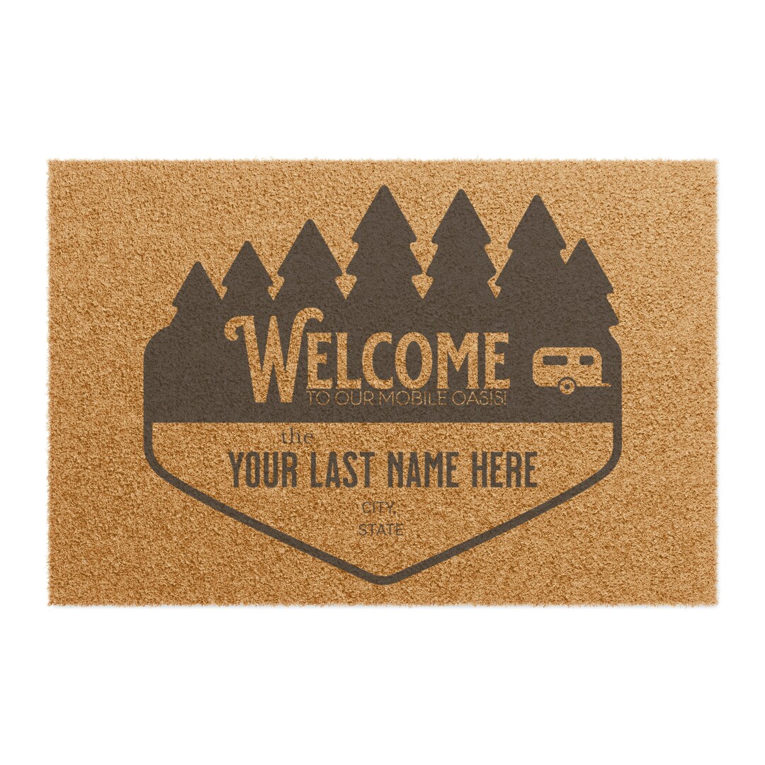 Welcome to Our Mobile Oasis Camper Doormat, Camping Welcome Mat ...