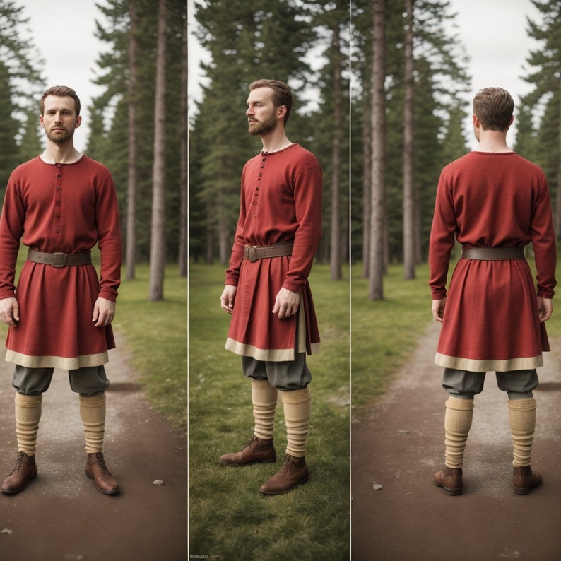 Men's Viking Medieval Tunic | Historical Reenactment Cosplay Costume ...