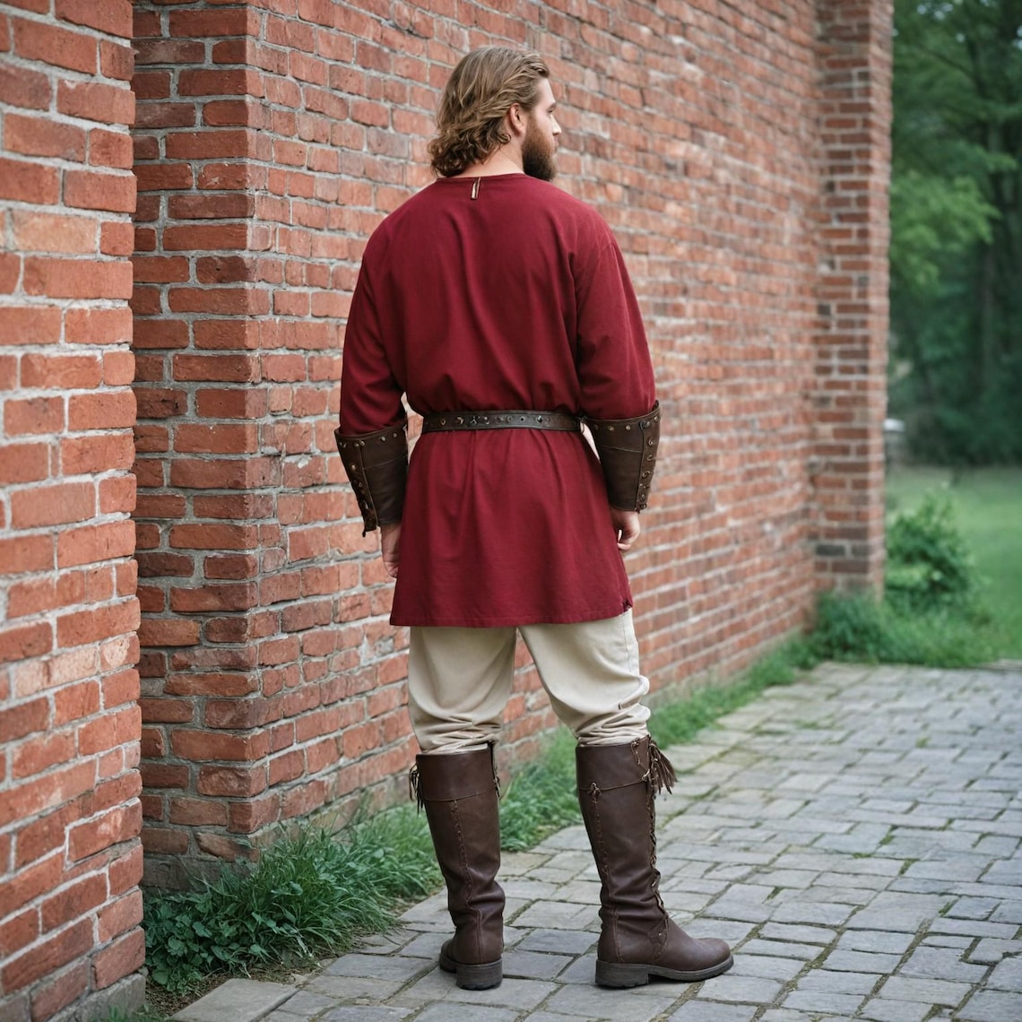 Medieval-inspired Men's Maroon Tunic | Perfect for Renaissance Fairs ...