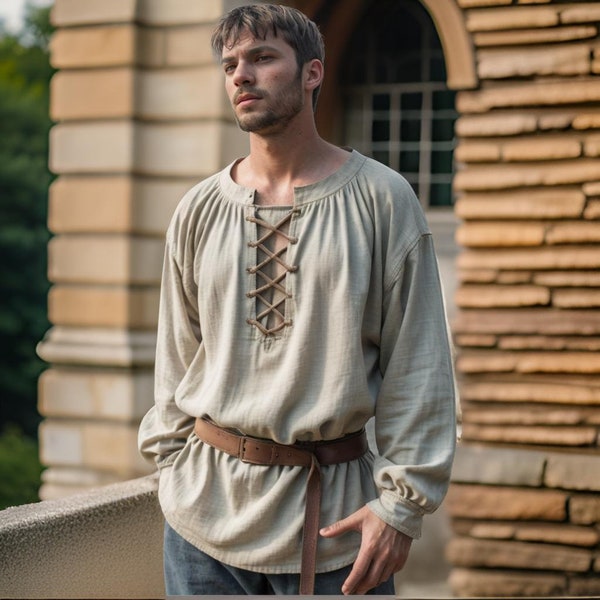 Mens Medieval Lace up Shirt - Etsy